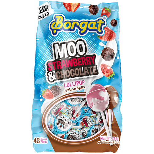Borgat® - Moo Strawberry & Moo Chocolate lollipops